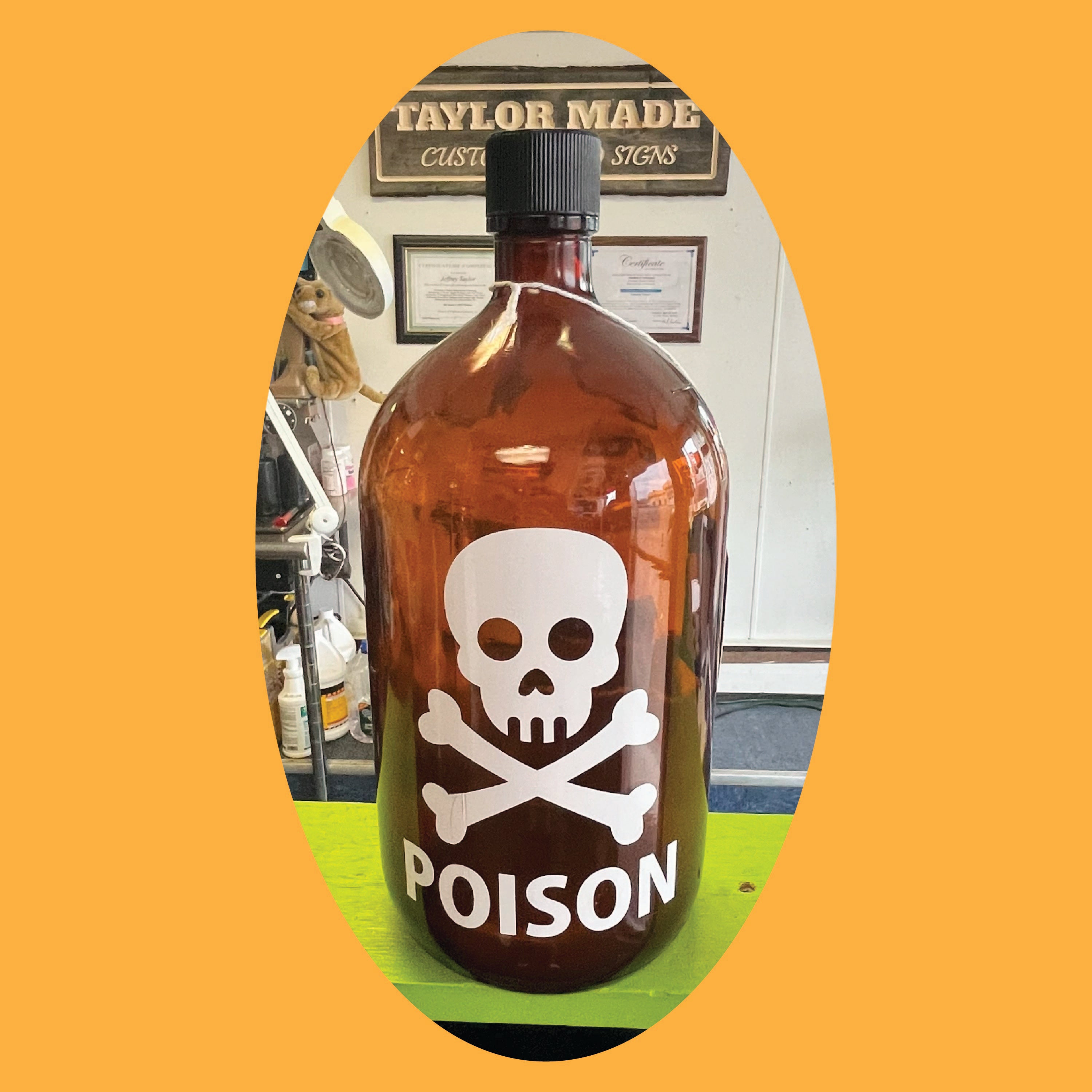 Vintage Amber Glass Poison Bottle – Taylor Made Graphics and Design